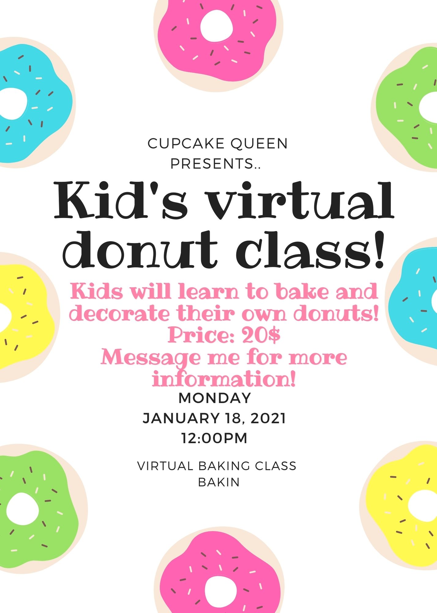 Kid's Virtual Donut Class | Eventcombo