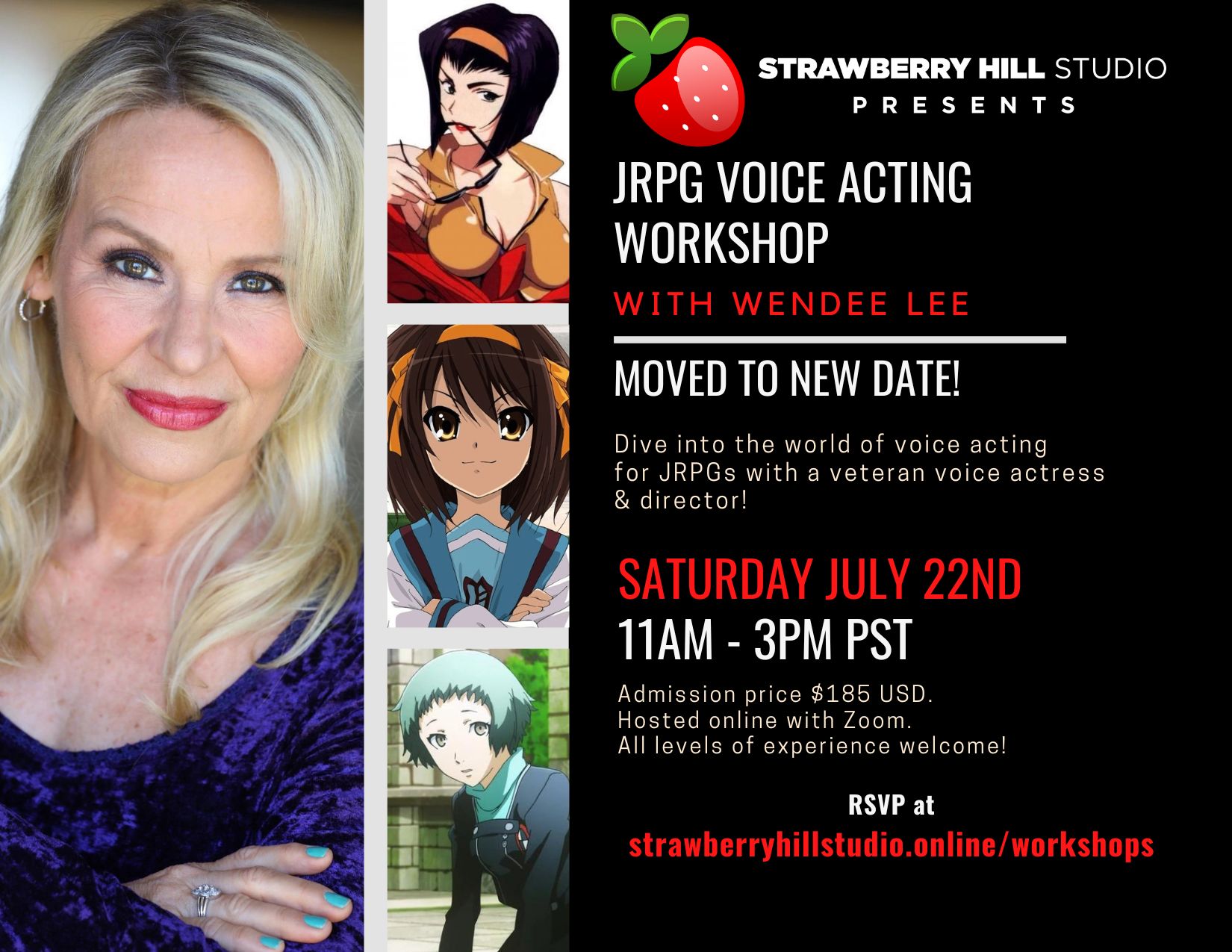 NEW DATE - JRPG Voice-Over Workshop w/ Wendee Lee | Eventcombo